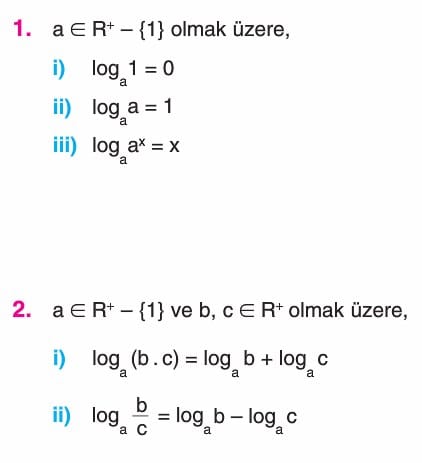 12. Sınıf Logaritma Fonksiyonunun Özellikleri konu anlatımı soru çözümleri