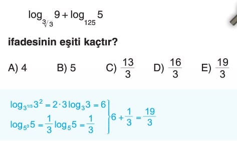 12. Sınıf Logaritma Fonksiyonunun Özellikleri konu anlatımı soru çözümleri