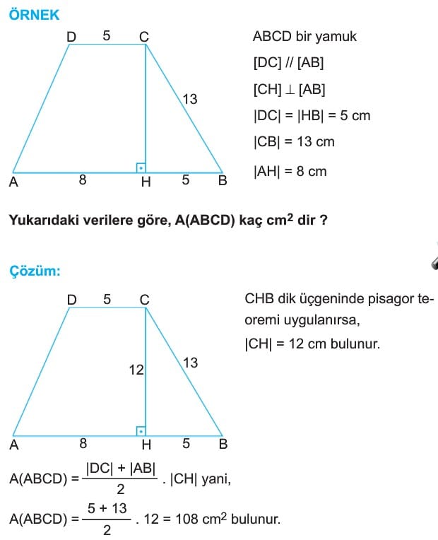 Yamuk Özellikleri, Yamuğun Alanı konu anlatımı soruları çözümleri 10 ...