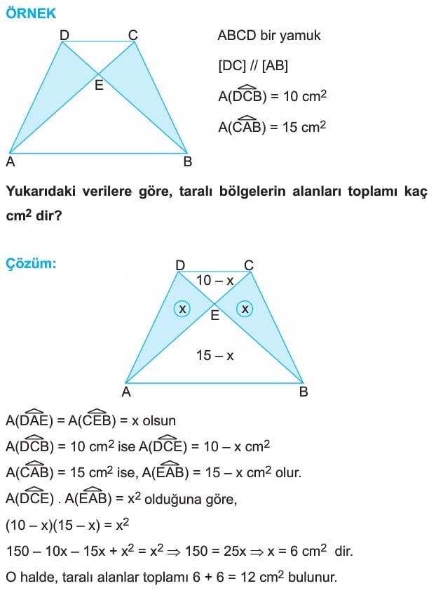 Yamuk Özellikleri, Yamuğun Alanı konu anlatımı soruları çözümleri 10 ...