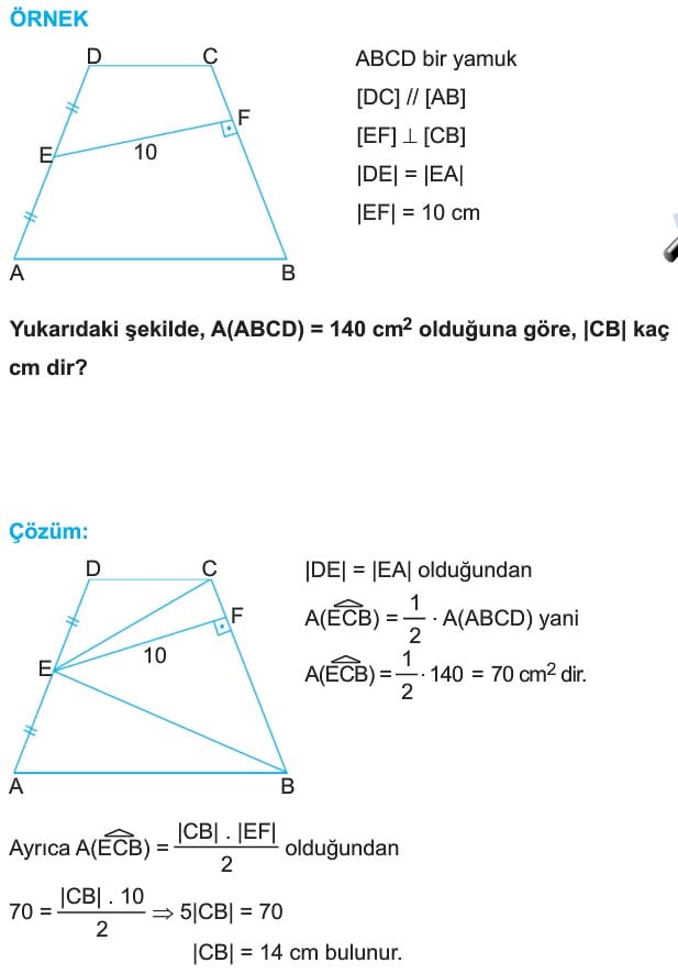 Yamuk Özellikleri, Yamuğun Alanı konu anlatımı soruları çözümleri 10 ...
