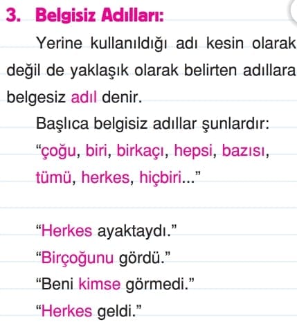 Zamirler - Zamir (Adıl) Çeşitleri Türkçe 4.Sınıf Konu Anlatımı Örnekler